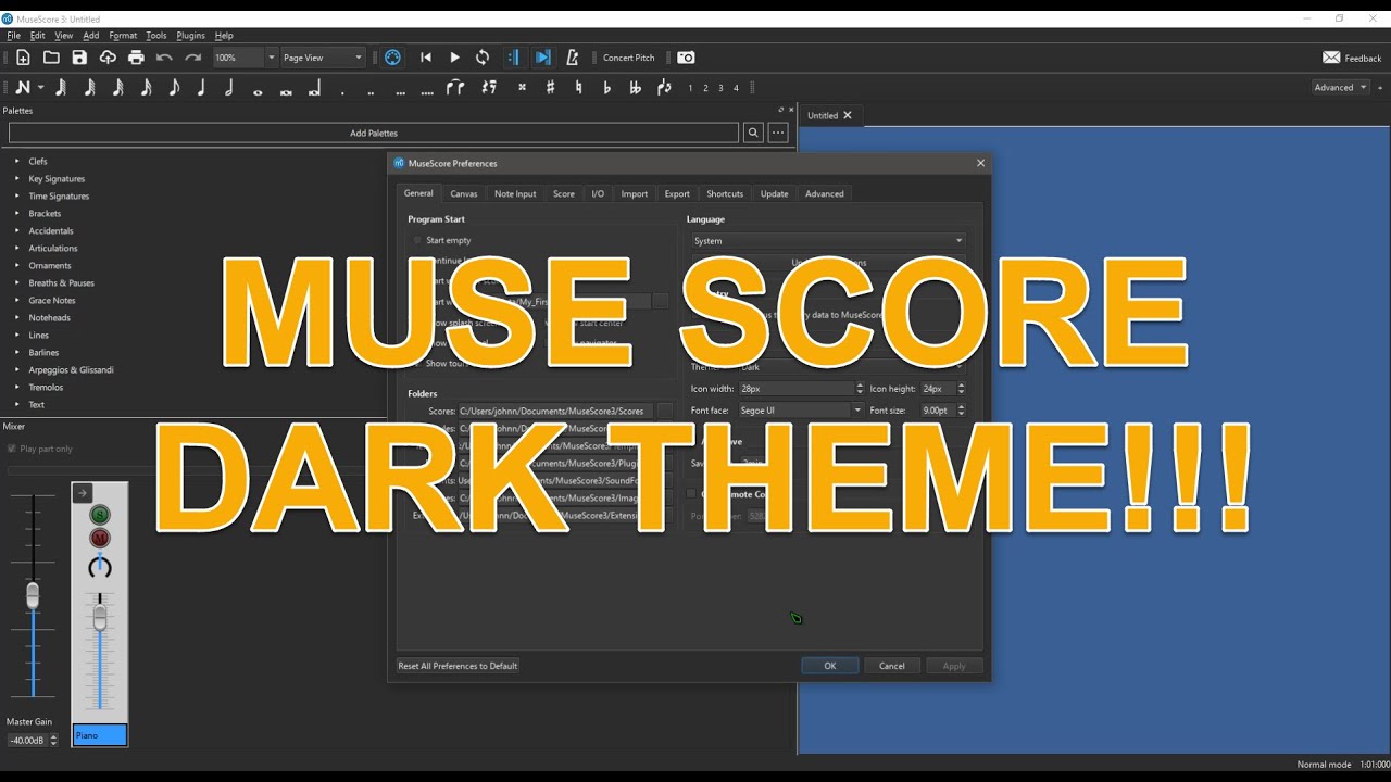 MuseScore Dark Theme - YouTube