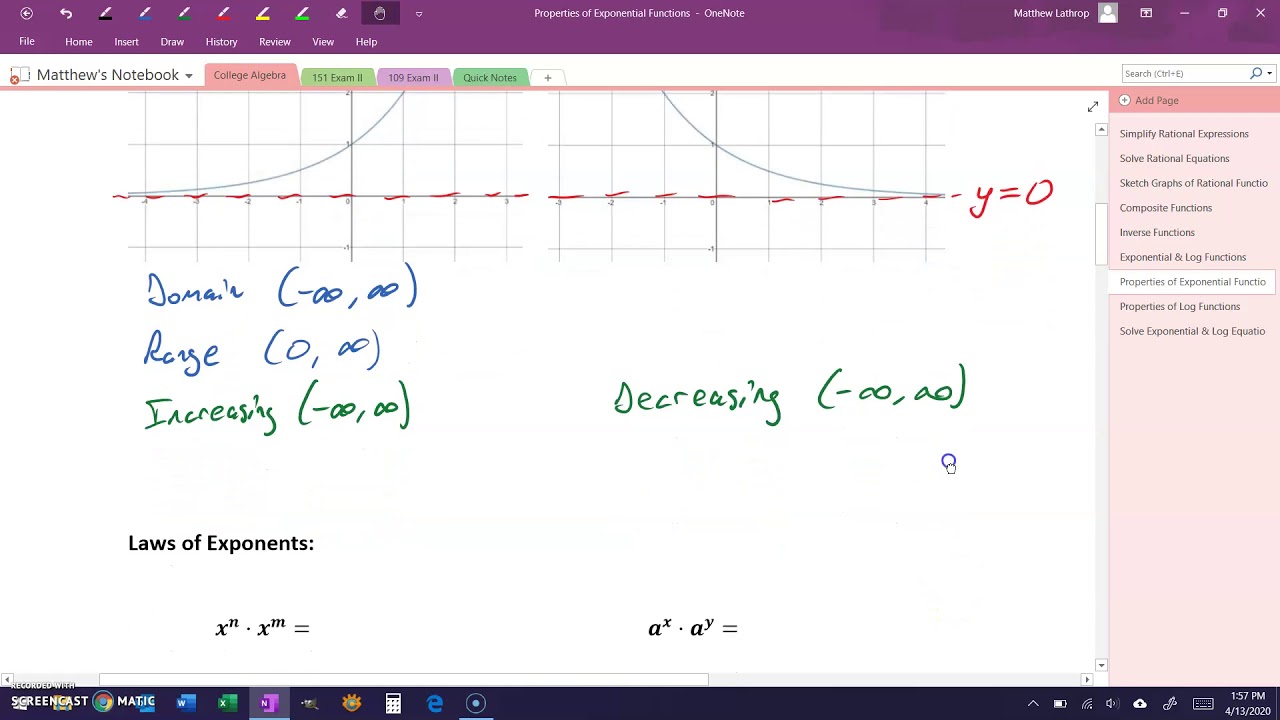 Properties of Exponential Functions - YouTube