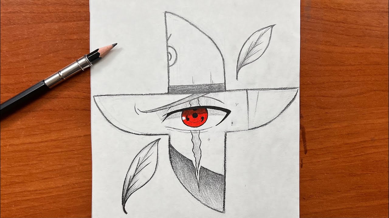 How to draw Kakashi’s eye step-by-step | Easy anime drawing | drawing ...