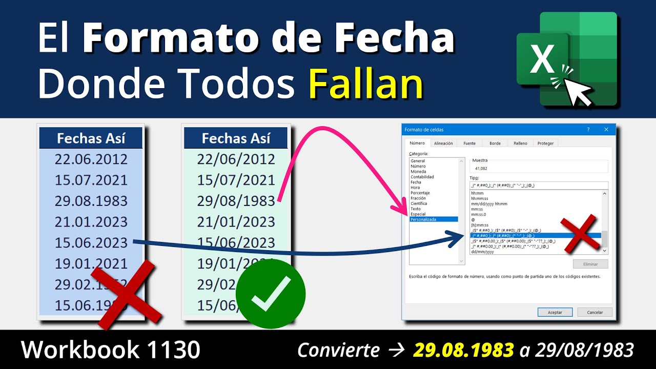 El FORMATO DE FECHA que Hace Fallar a Cualquier Usuario de Excel (29.08 ...