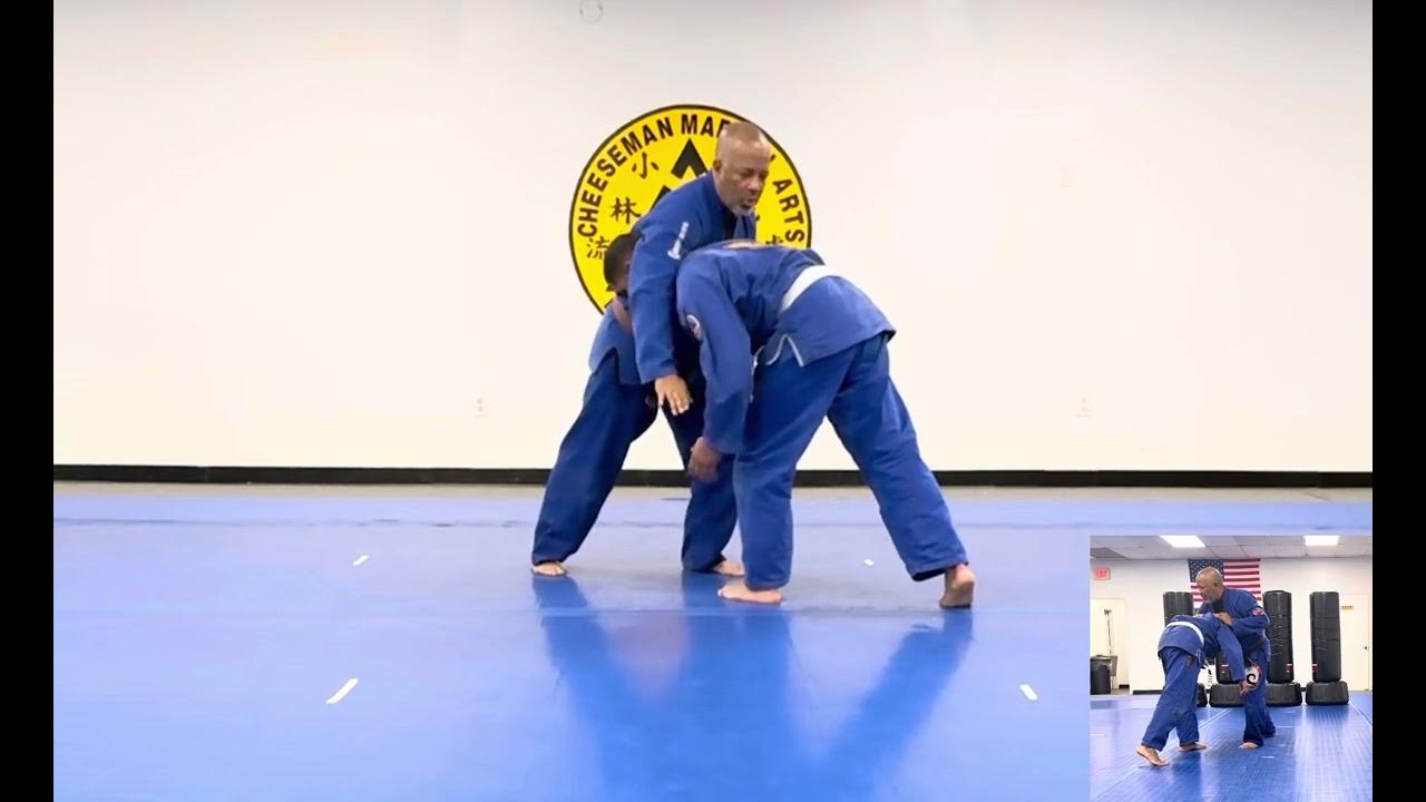 Jiu Jitsu Self Defense White Belt Stripe 2 #46 Attempt Guillotine Choke Standing Pull Guard ...