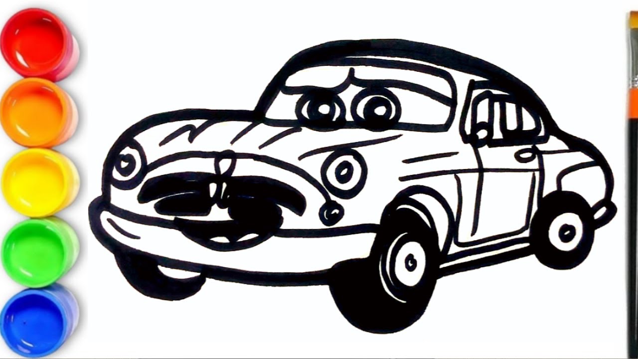 Drawing and Coloring Doc Hudson Hornet CARS 3 - YouTube