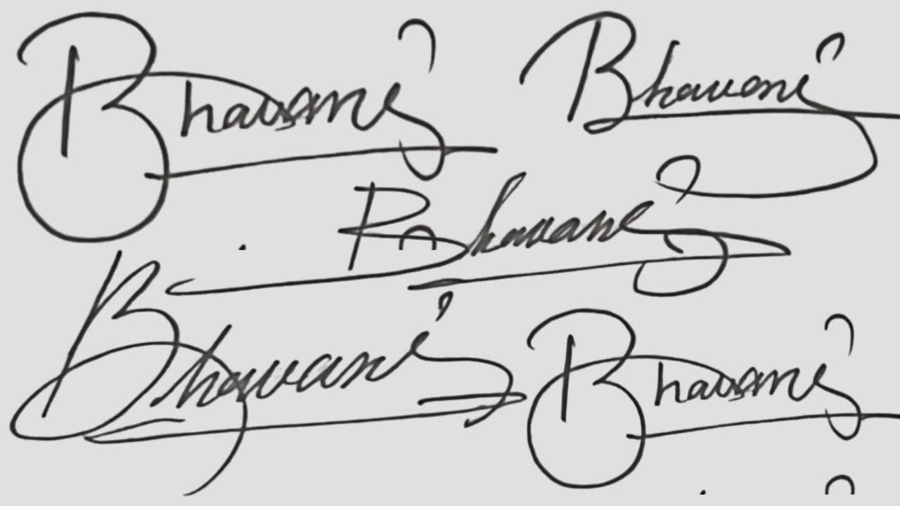 ️ B Signature | How to Create B Signature | Durga Bhavani Signature ...