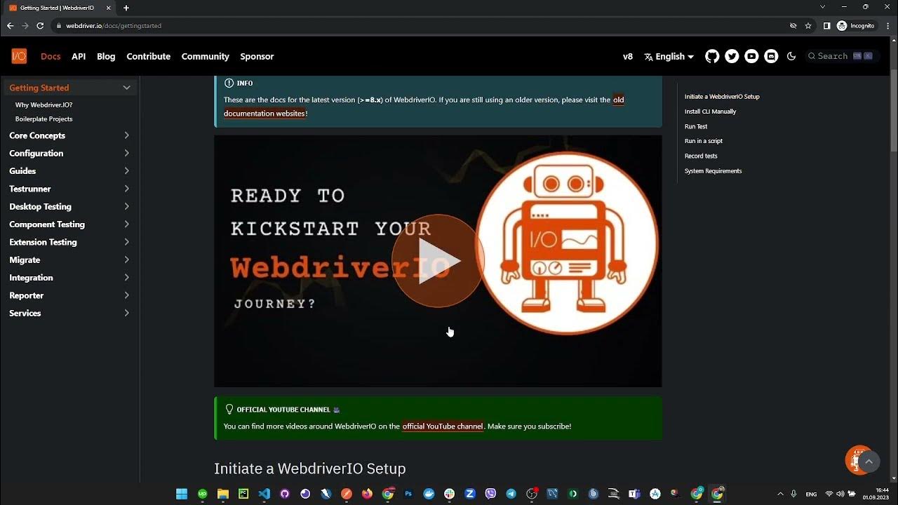 Lesson #1. Webdriver.io Trainee level. First automation script - YouTube