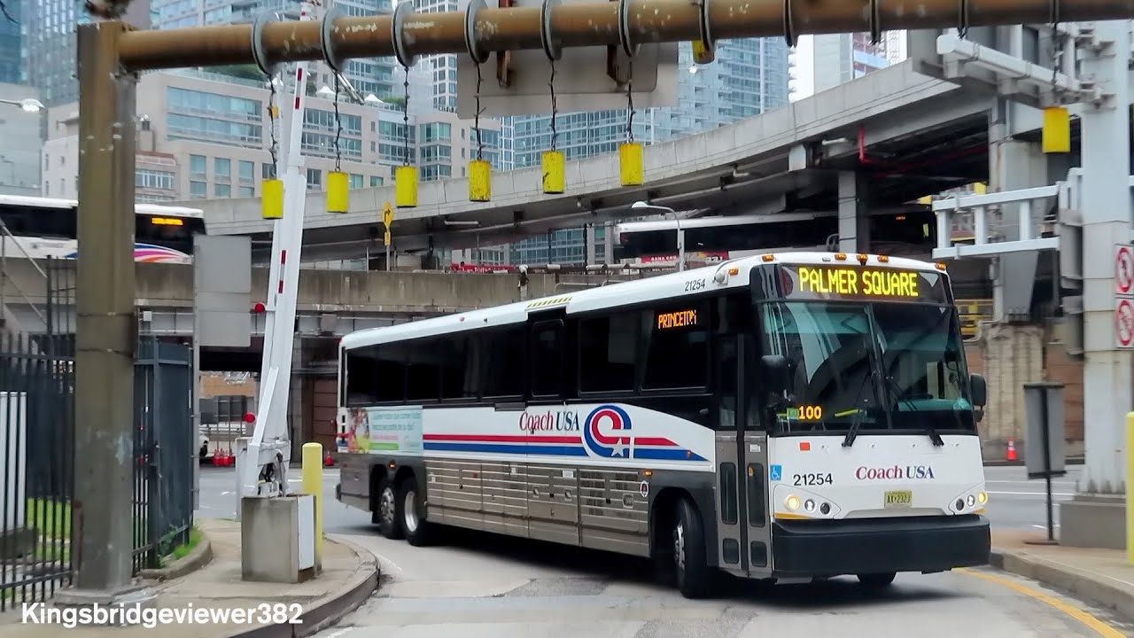 A Short Clip of Various NJ Buses Entering the Ramp Towards the Port ...