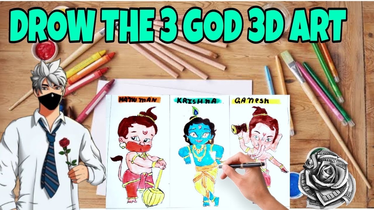 HOW To create DROW THE 3 GOD 3D ART please subscribe my channel video ...