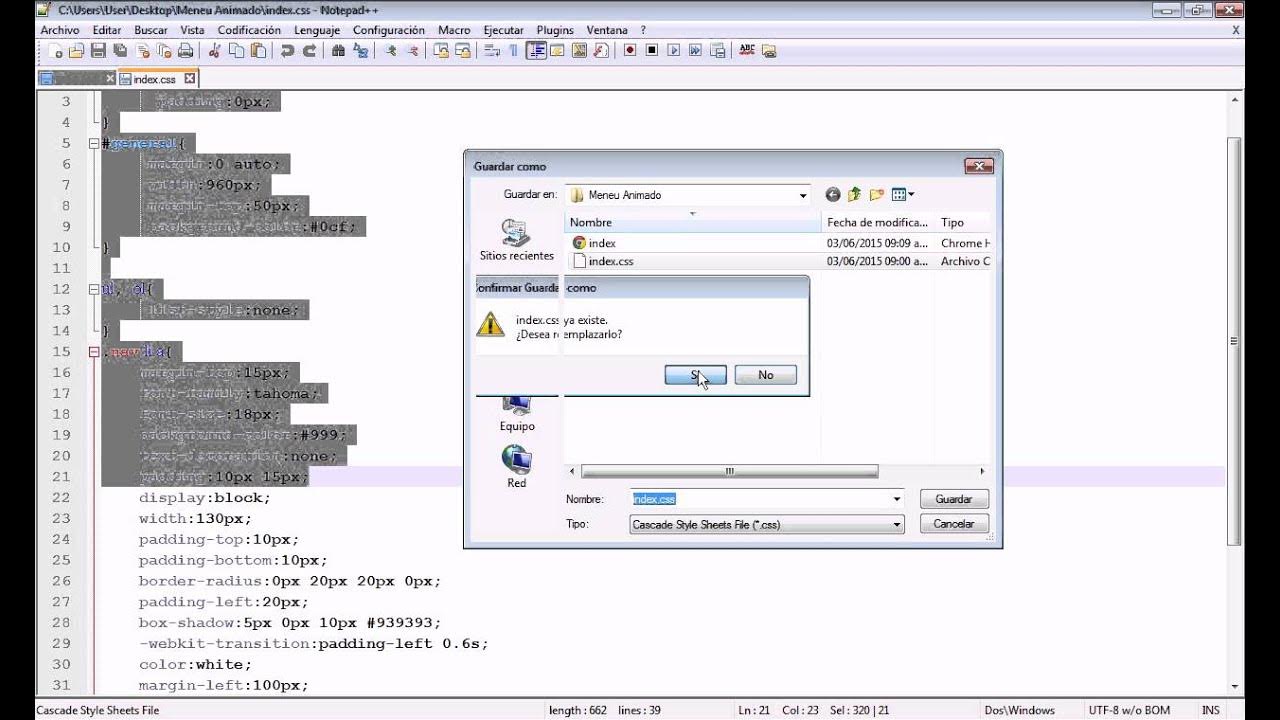 Cómo enlazar o incluir archivos Css en Html con bloc de notas - YouTube