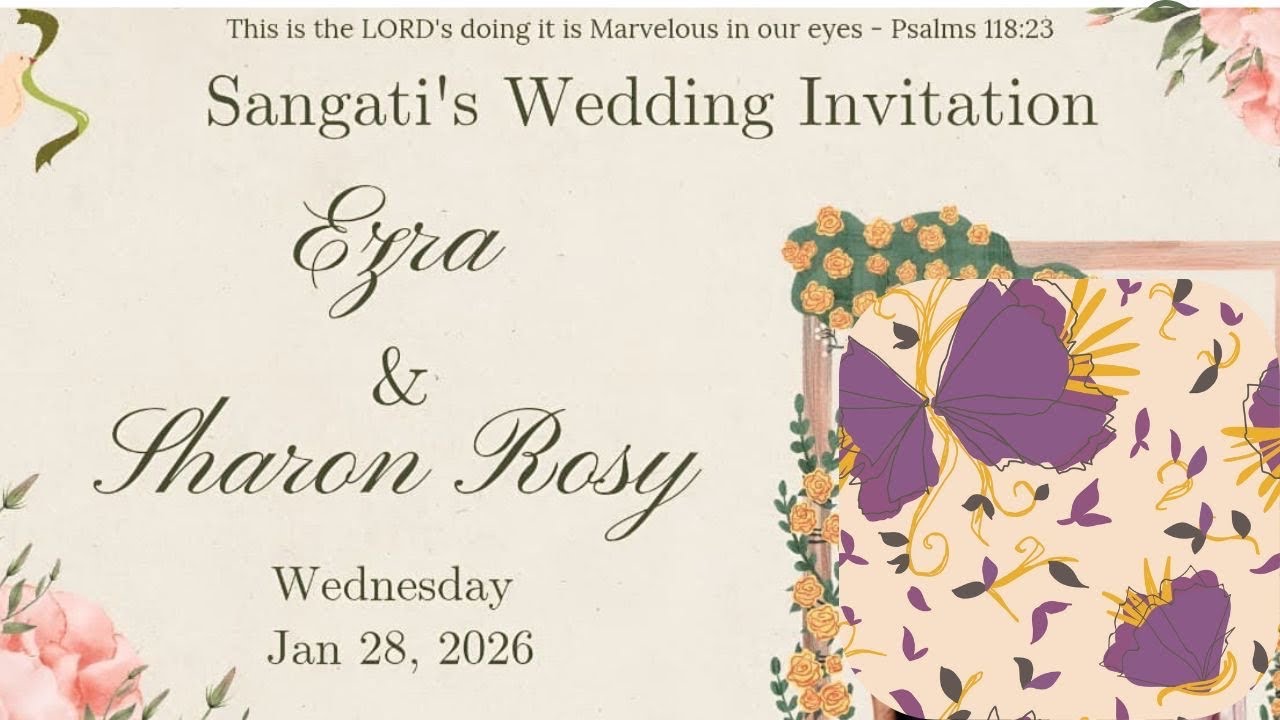 EZRA & SHARON ROSY WEDDING (28-01-2026) II CARMEL SHADNAGAR ,HYD - YouTube