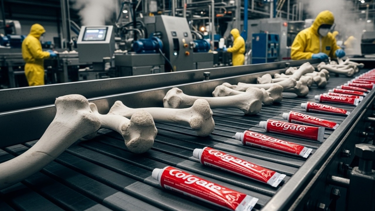 How Toothpaste Is Made From Animal Bones 😱 | Inside a Giant Factory ...