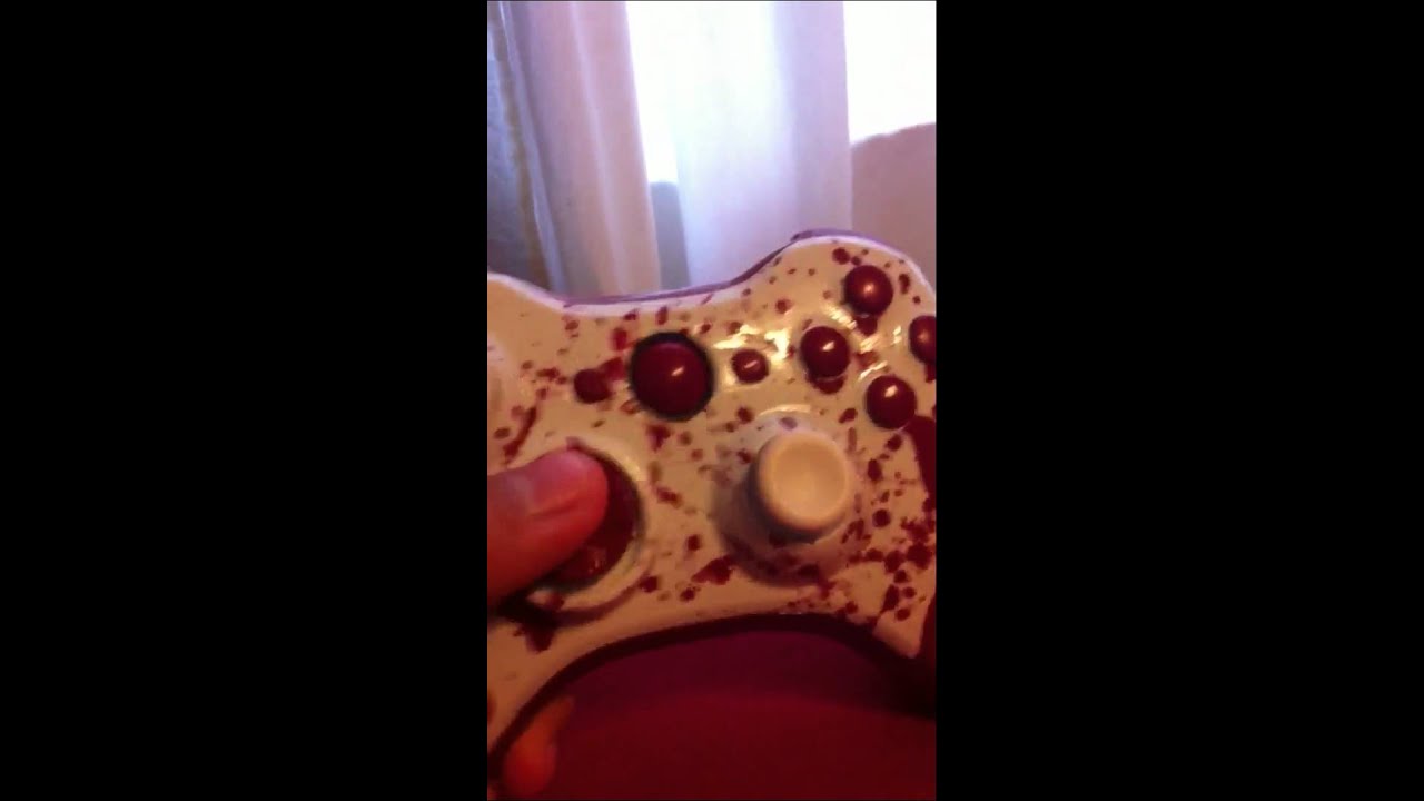 Custom red blood splatter xbox controller - YouTube