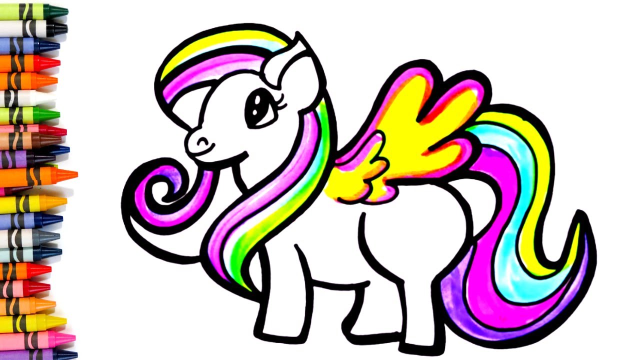 How to draw a Flutter shy For children , Kids & Toddlers, Lets Draw an ...