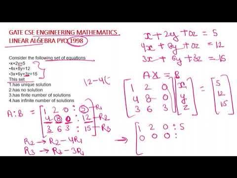 ENGINEERING MATHEMATICS GATE CSE LINEAR ALGEBRA PYQ 1998 - YouTube