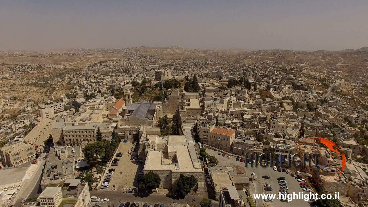 DB4K 010 - 4K aerial view of the Church of Nativity in Bethlehem - YouTube