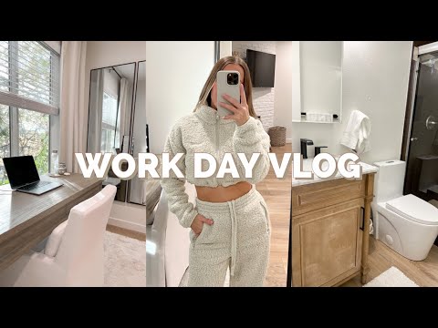 VLOG: typical work day, skims haul, bathroom remodel + house updates!