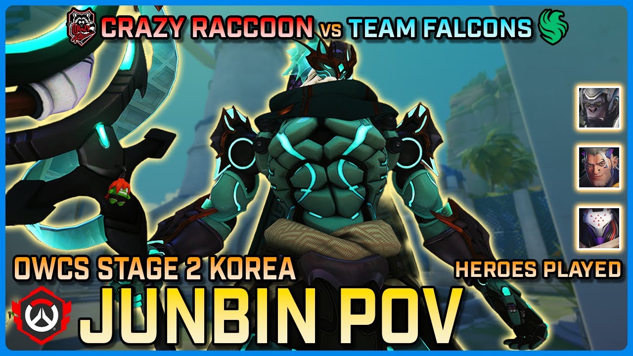 [ Junbin ] Crazy Raccoon vs Team Falcons | Playoffs | OWCS Korea Stage 2 - YouTube