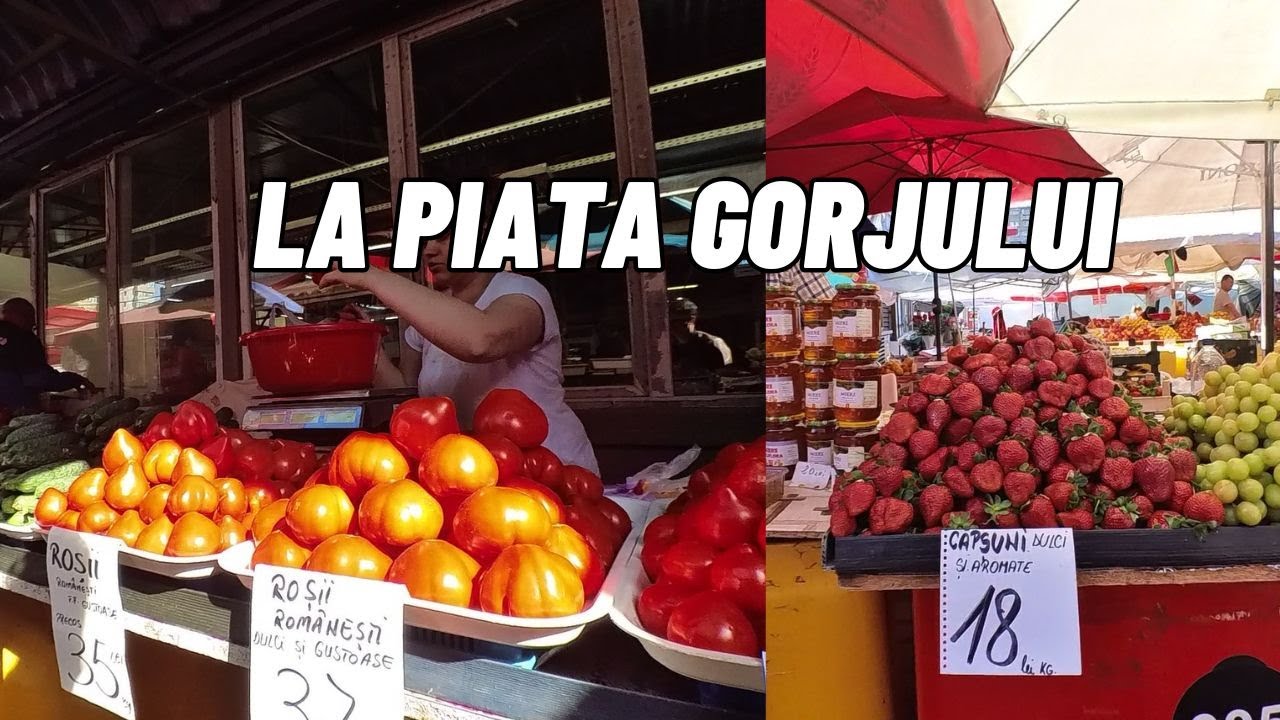 La Piața Gorjului. Am cumpărat rosii romanesti, capsuni, spanac ...