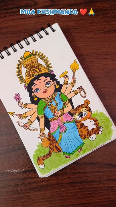 Day 4 Navdurga Maa Kushmanda Drawing 🙏 Artsyvinni Shorts Navdurga Maakushmanda Art Youtube