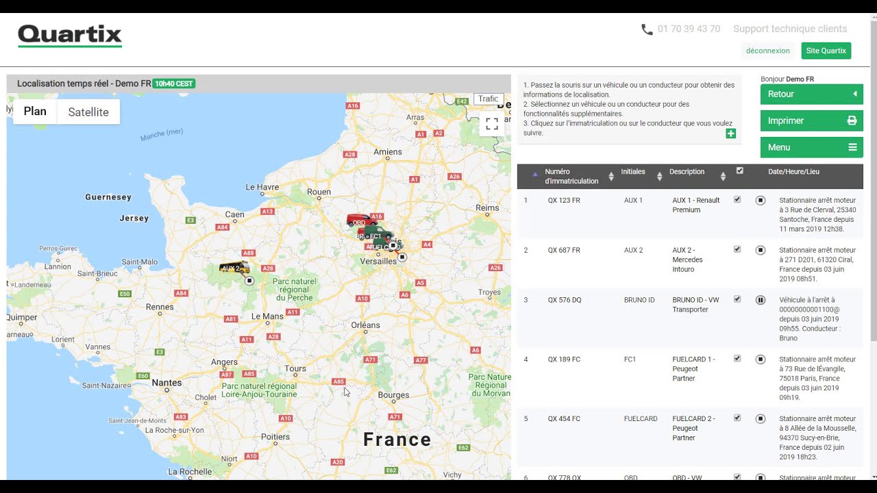 Géolocalisation de véhicules – Naviguez facilement entre les rapports ...