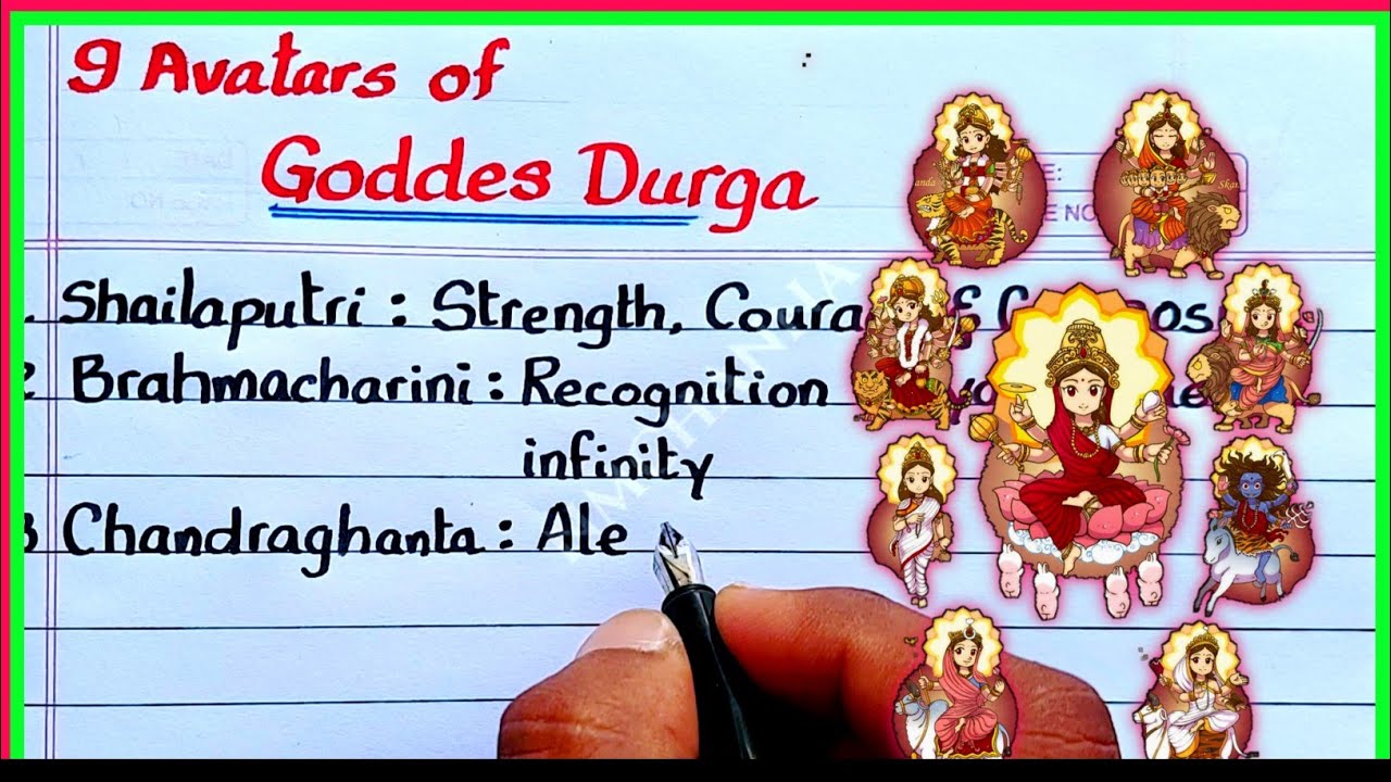 Navratri Durga Mata 9 names | 9 avatars of Durga Devi | Durga Mata 9 ...