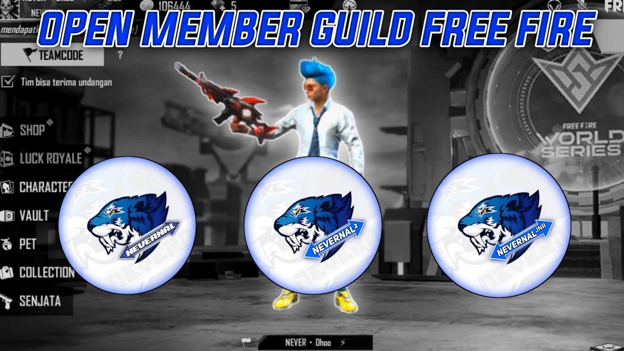 OPEN MEMBER GUILD FREE FIRE LEVEL 4 || GARENA FREE FIRE INDONESIA - YouTube