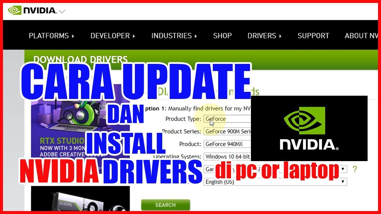 cara update atau download NVIDIA DRIVER CONTROL PANEL di LAPTOP atau PC ...