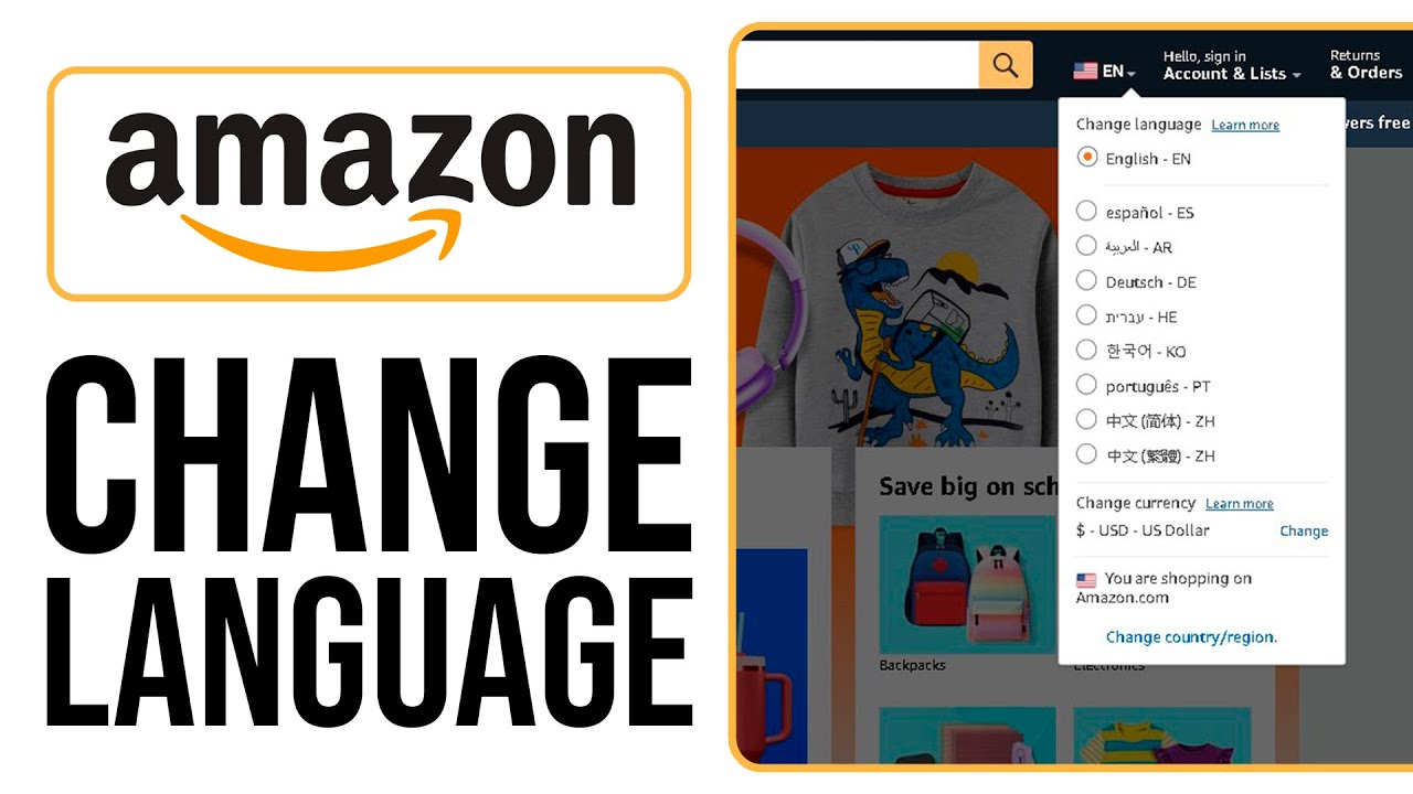 How to Change Language on Amazon | Quick Guide - YouTube