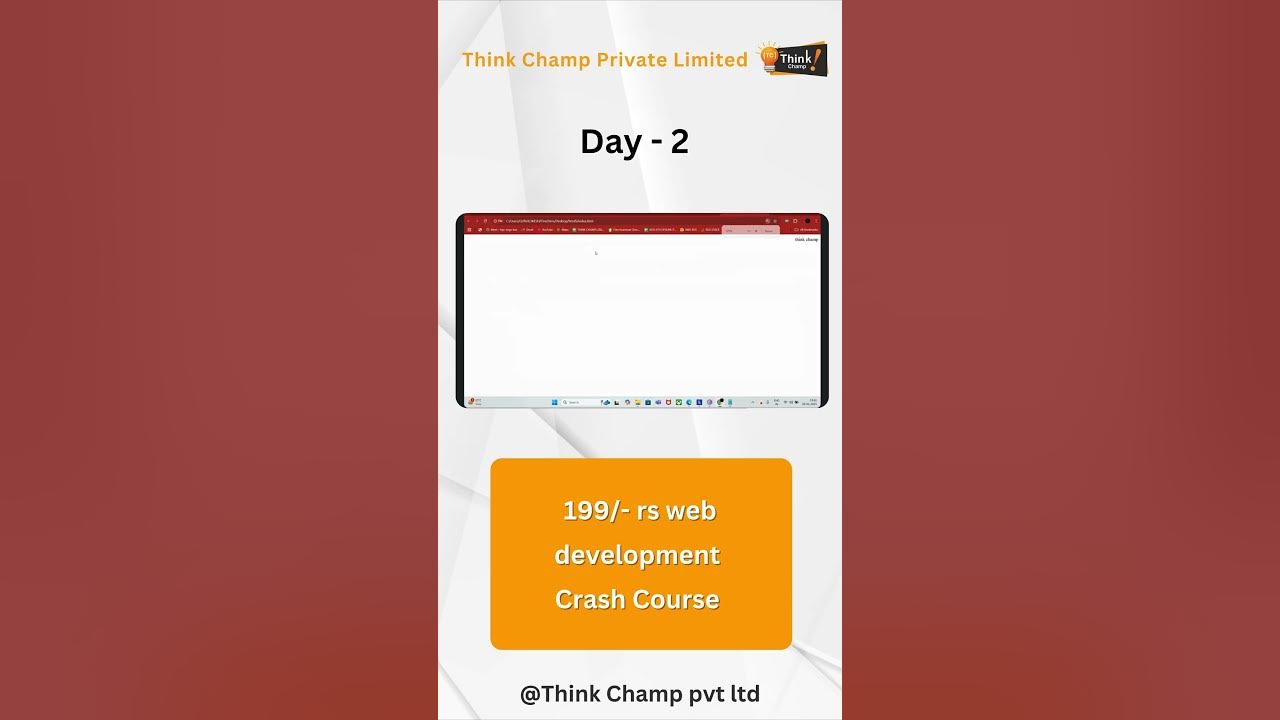 Web development crash course #thinkchamp #learnpython #education #youtubeshorts #learning #class ...