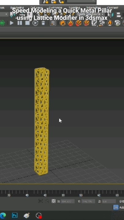 Speed Modeling a 3D Metal pillar using Lattice Modifier in 3dsmax #3dsmax #3dmodeling #3d # ...