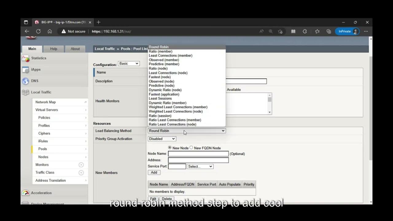 F5 Big-IP, How to Create Virtual Server for Load balancing 3 web ...