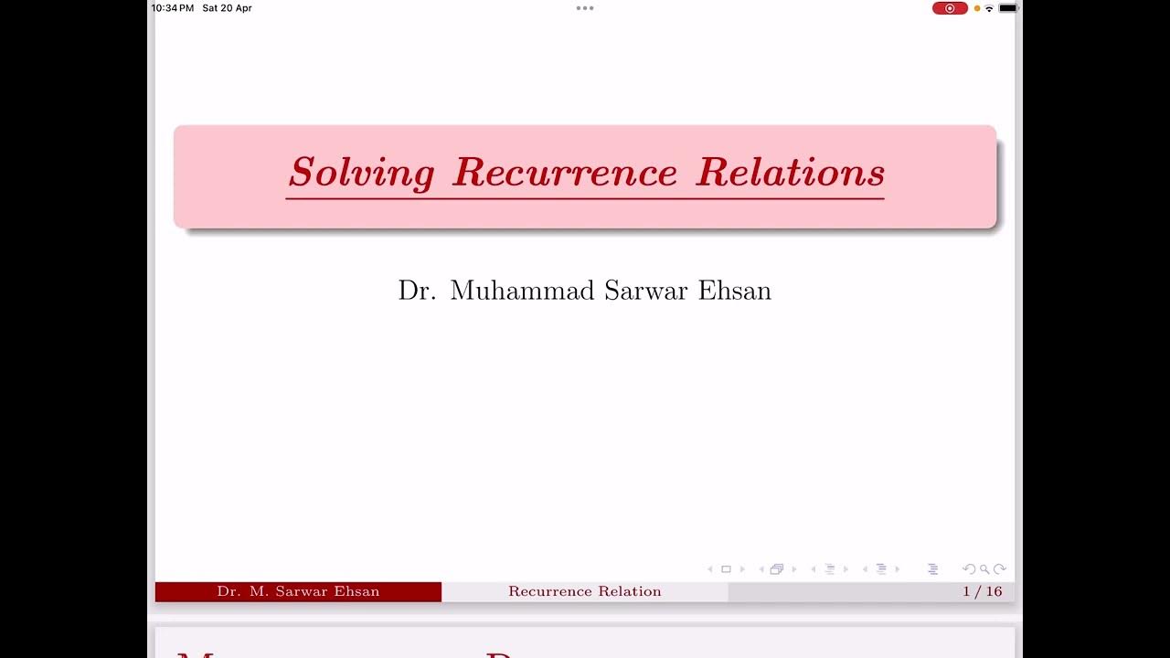 12 DAA Solving Recurrence Relation - YouTube