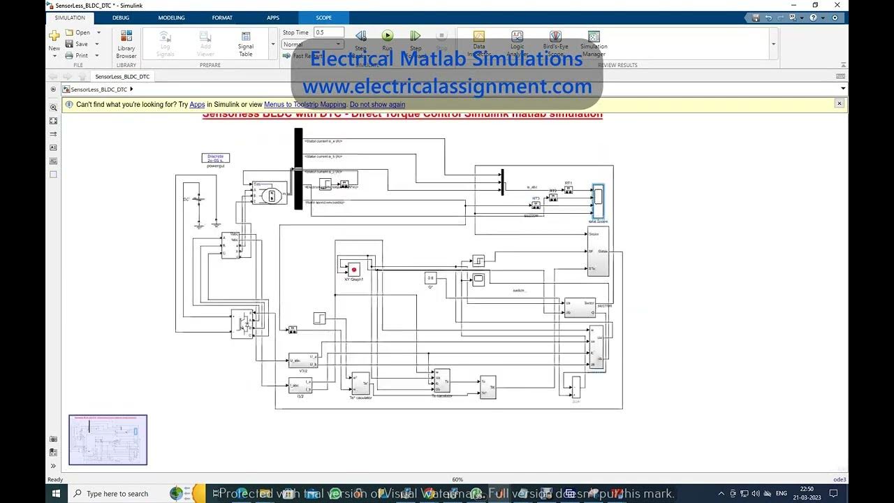 Sensorless BLDC with DTC - Direct Torque Control Simulink matlab simulation - YouTube