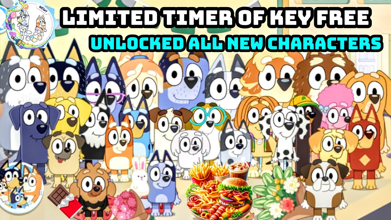 Bluey Let's Play Limited Timer Of Key Free Unlocked All New Characters ...