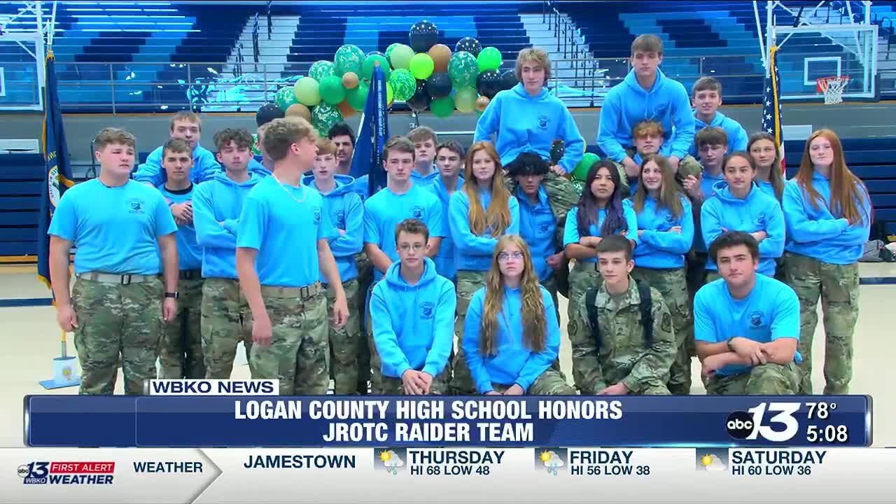 Logan County High School celebrates JROTC Raider Team - YouTube