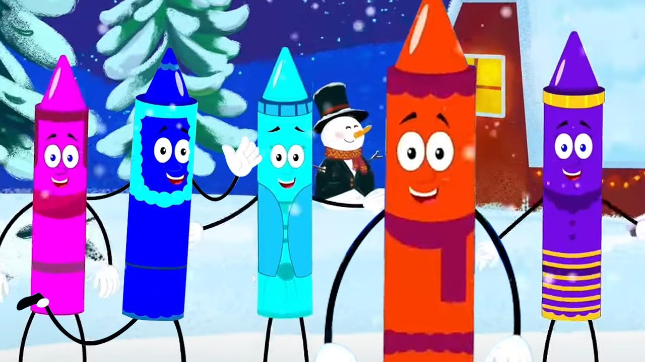 Christmas Five Little Crayons Nursery Rhyme and Song for Kids - YouTube