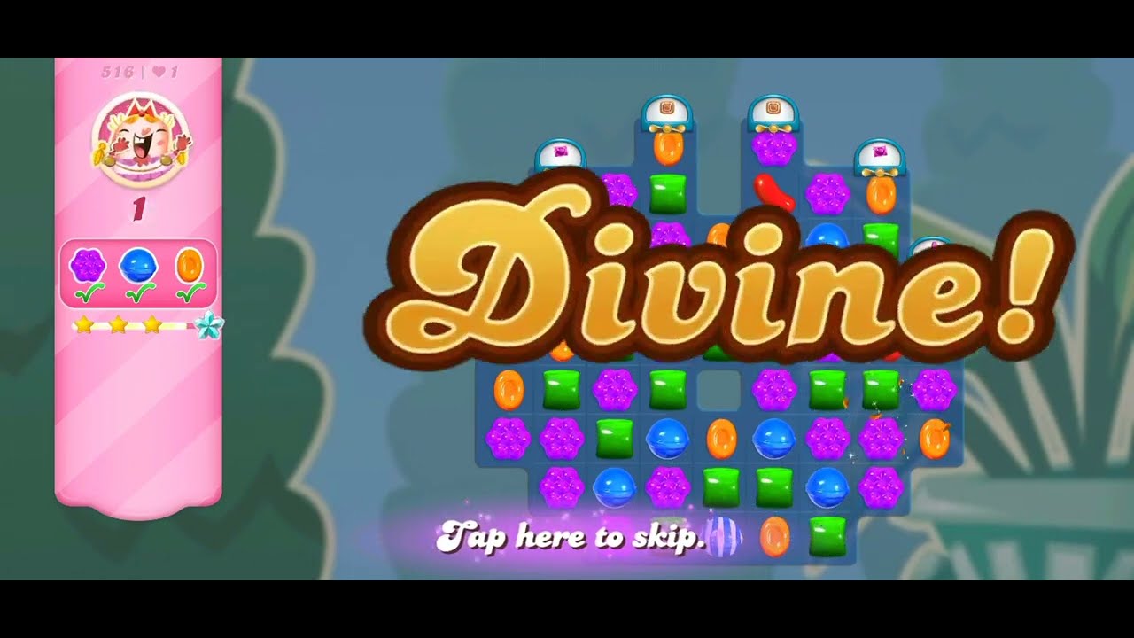 Candy Crush Saga Level 516 Complete 21 Move - YouTube
