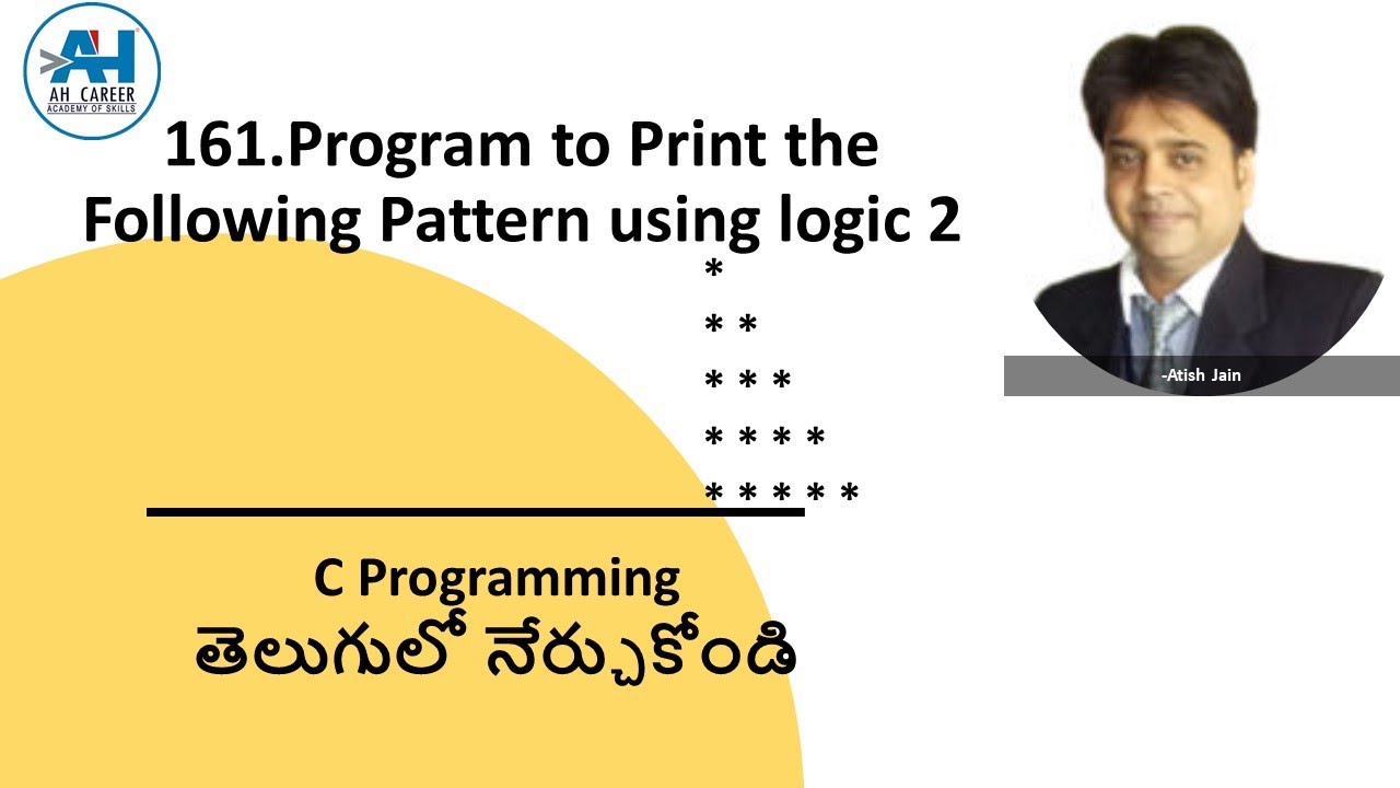 161 Program To Print Star Pattern 1 Using Logic 2 C Programming In 7226