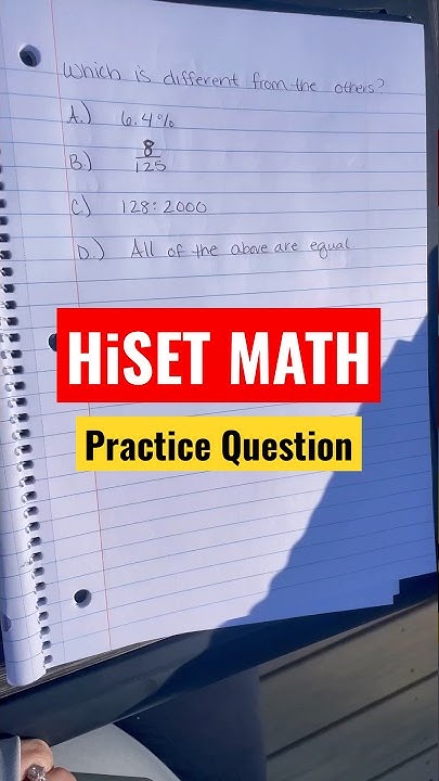 HiSET Math Review | Decimals, Percentages, and Ratios #adulteducation # ...