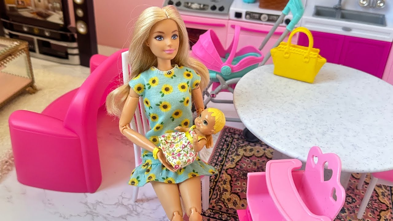 BARBIE DOLL HOUSE CLEANING ROUTINE 🧼 🧹 🏠 - YouTube