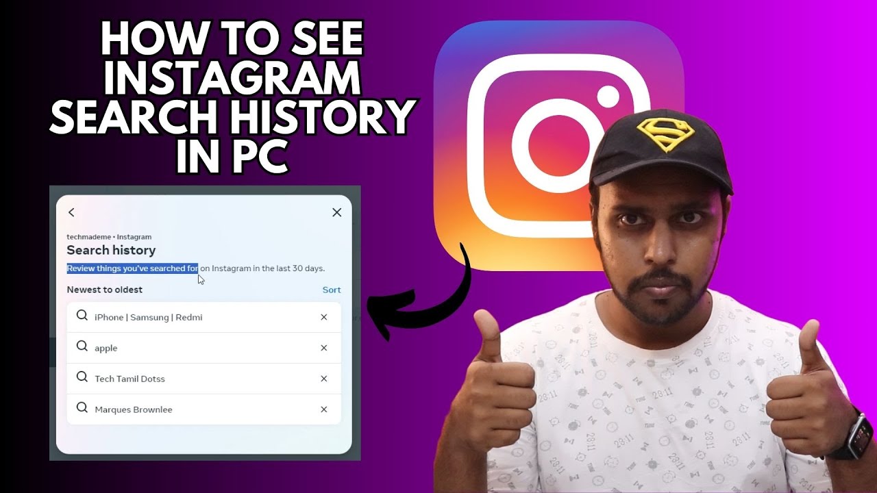 How to see instagram search history in pc | see all instagram search ...