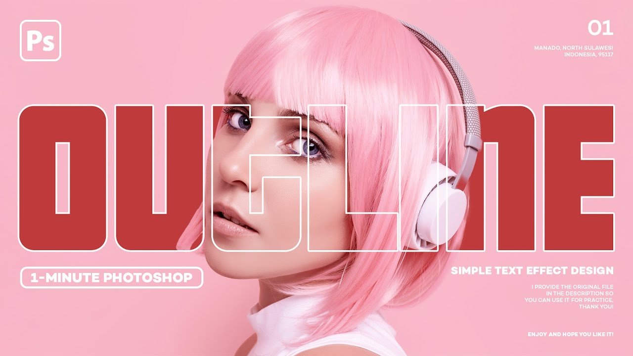 How to Create Transparent Outline Text Effect in Photoshop | 1-Minute ...