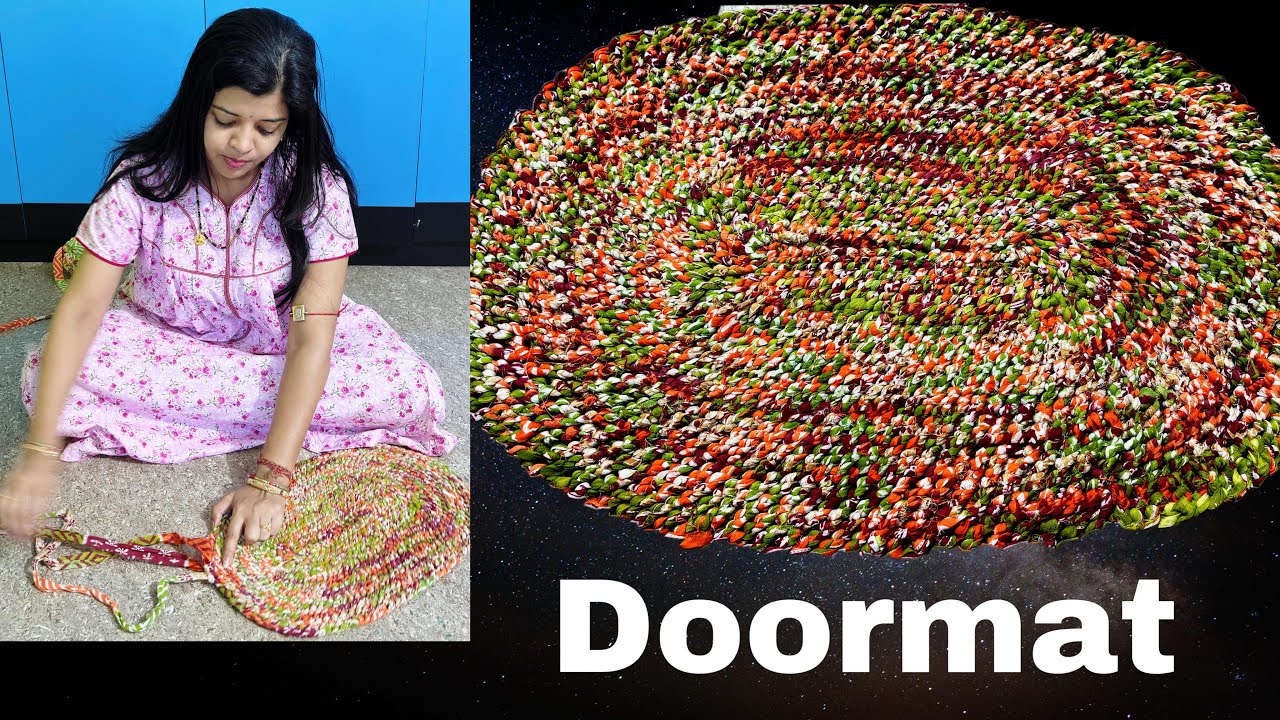 doormat making at home by using old clothes /doormat #ytshorts - YouTube