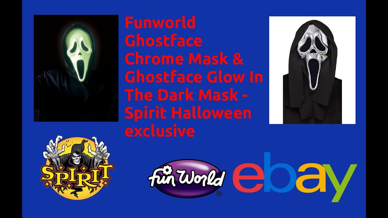 Funworld chrome Ghostface mask & Glow in the dark ghostface mask ...