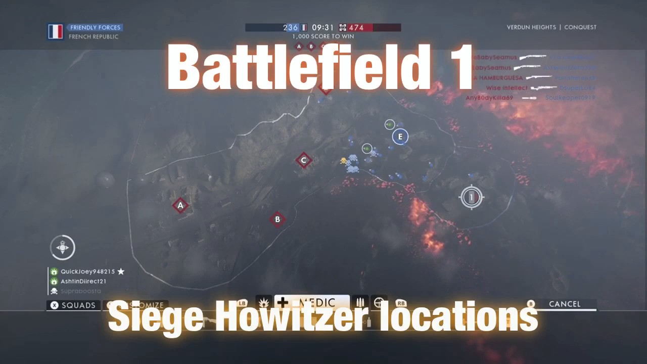Battlefield 1 siege howitzer locations - YouTube