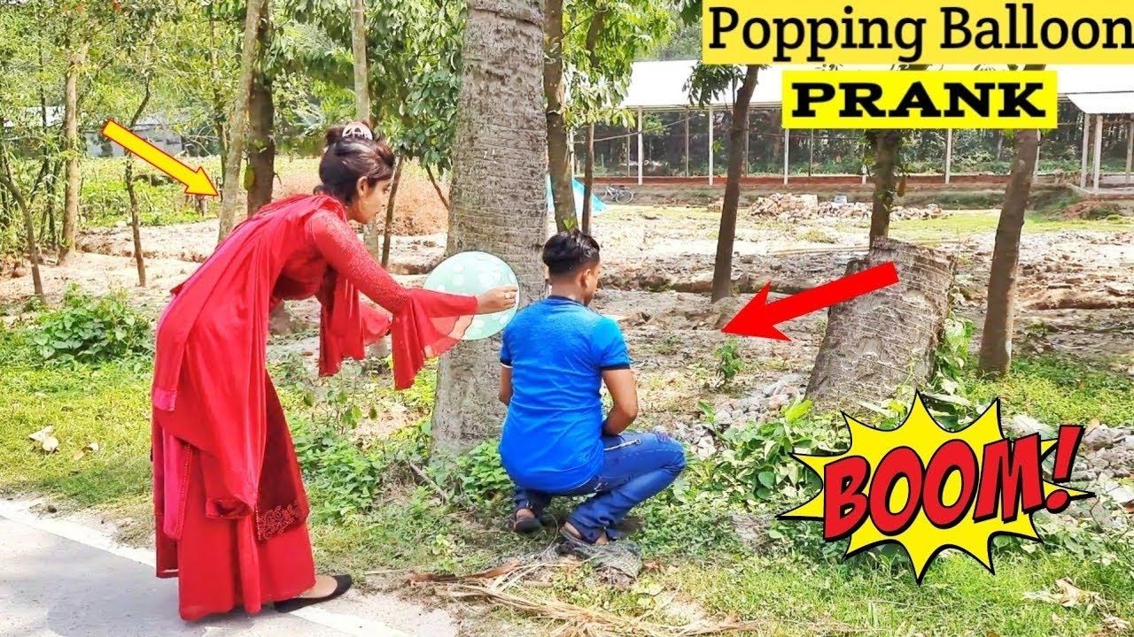 Crazy Popping Balloon Prank || Popping Balloons Prank on Cute Girls ...
