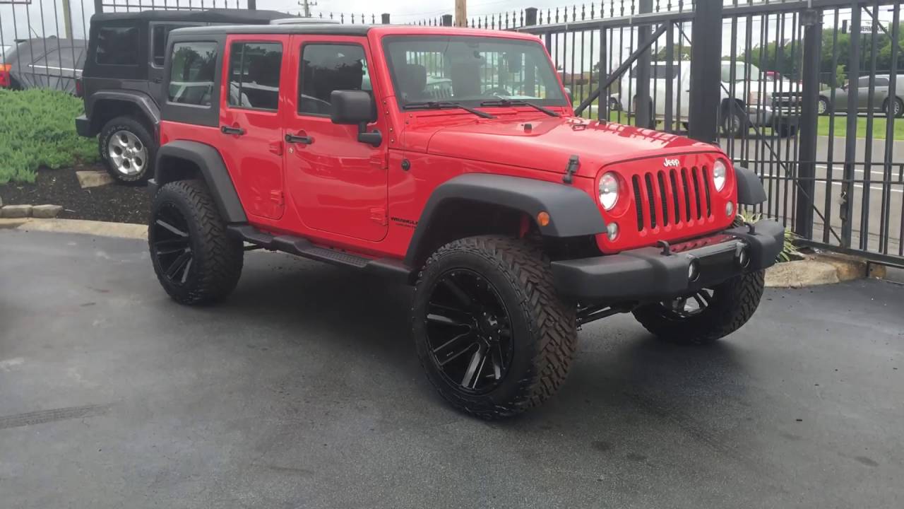 2014 Jeep Wrangler Sport Lift 22" wheels 35" tires - YouTube