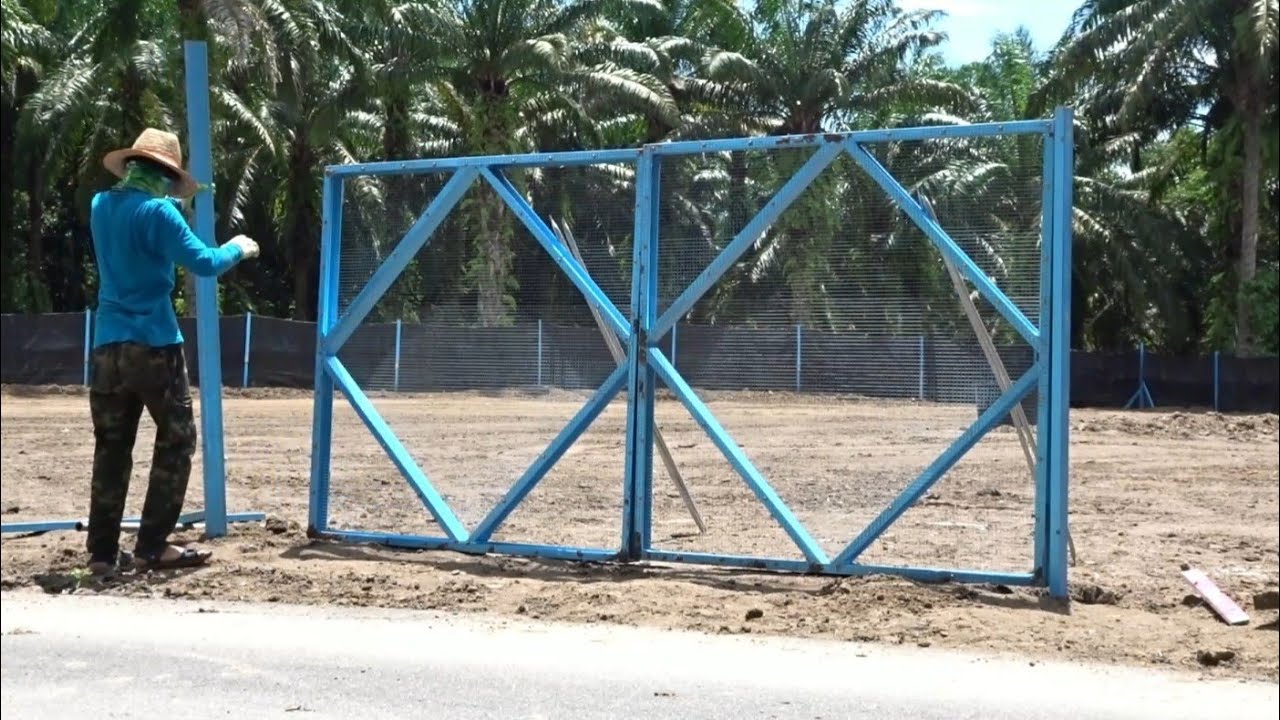Building farm gate from C Channel steel | ep14 | Pasang pintu pagar ...