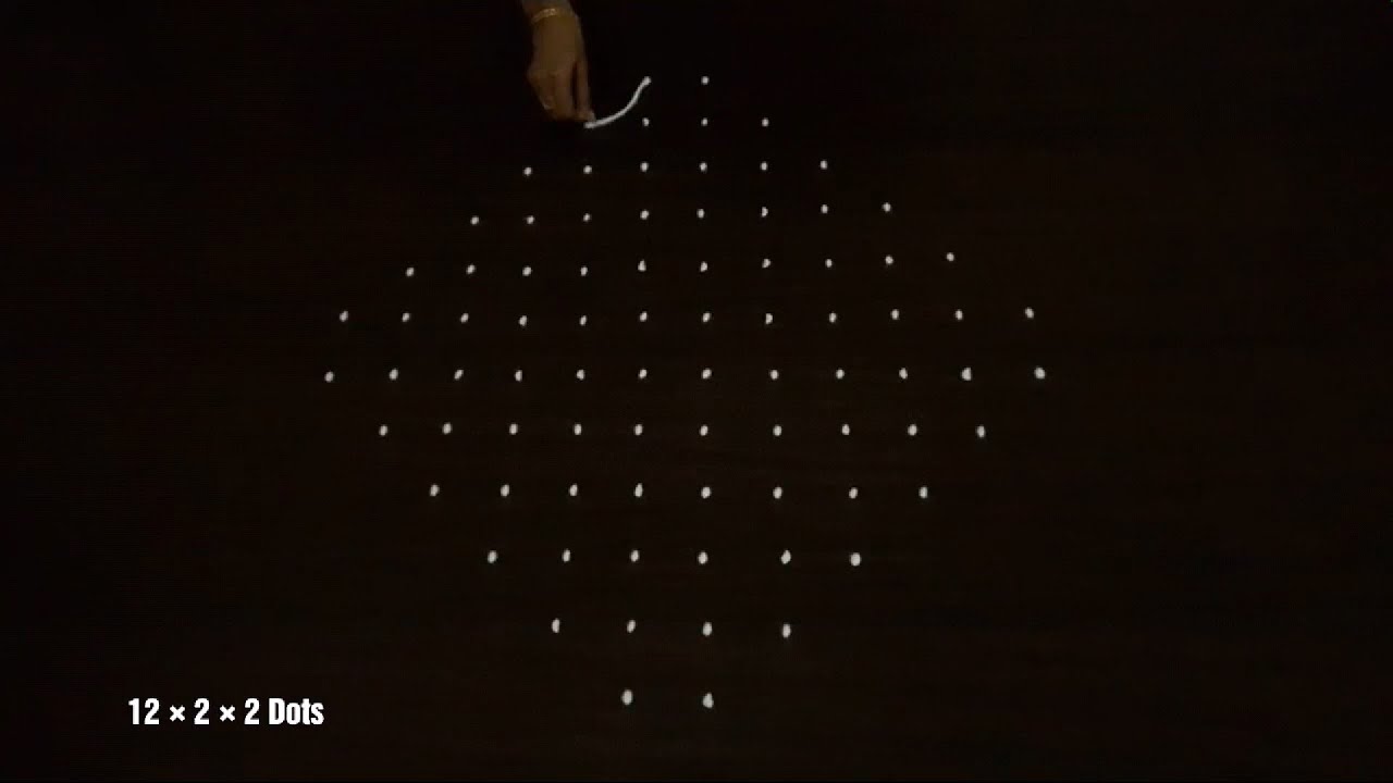 12 Dots rangoli || beginners rangoli || simple rangoli || festival ...