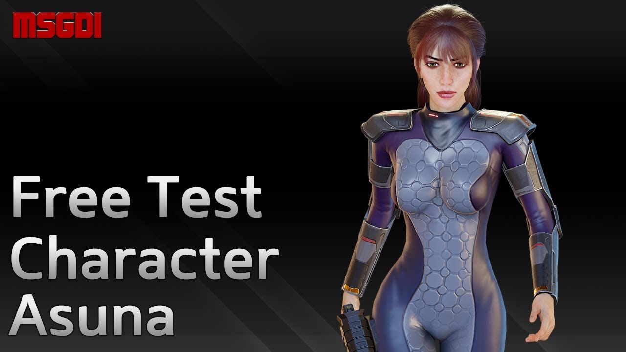 Free Test Character Asuna 3D Model - YouTube