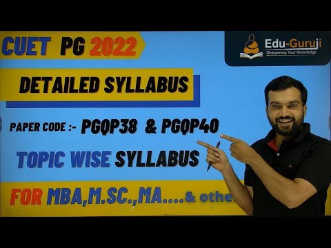 CUET PG DETAILED SYLLABUS TOPIC WISE I PAPER CODE PGQP38 & PGQP48 ...