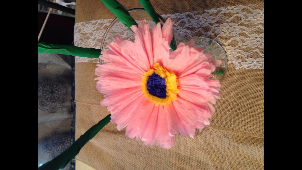 How to make Crepe paper flower tutorial - YouTube